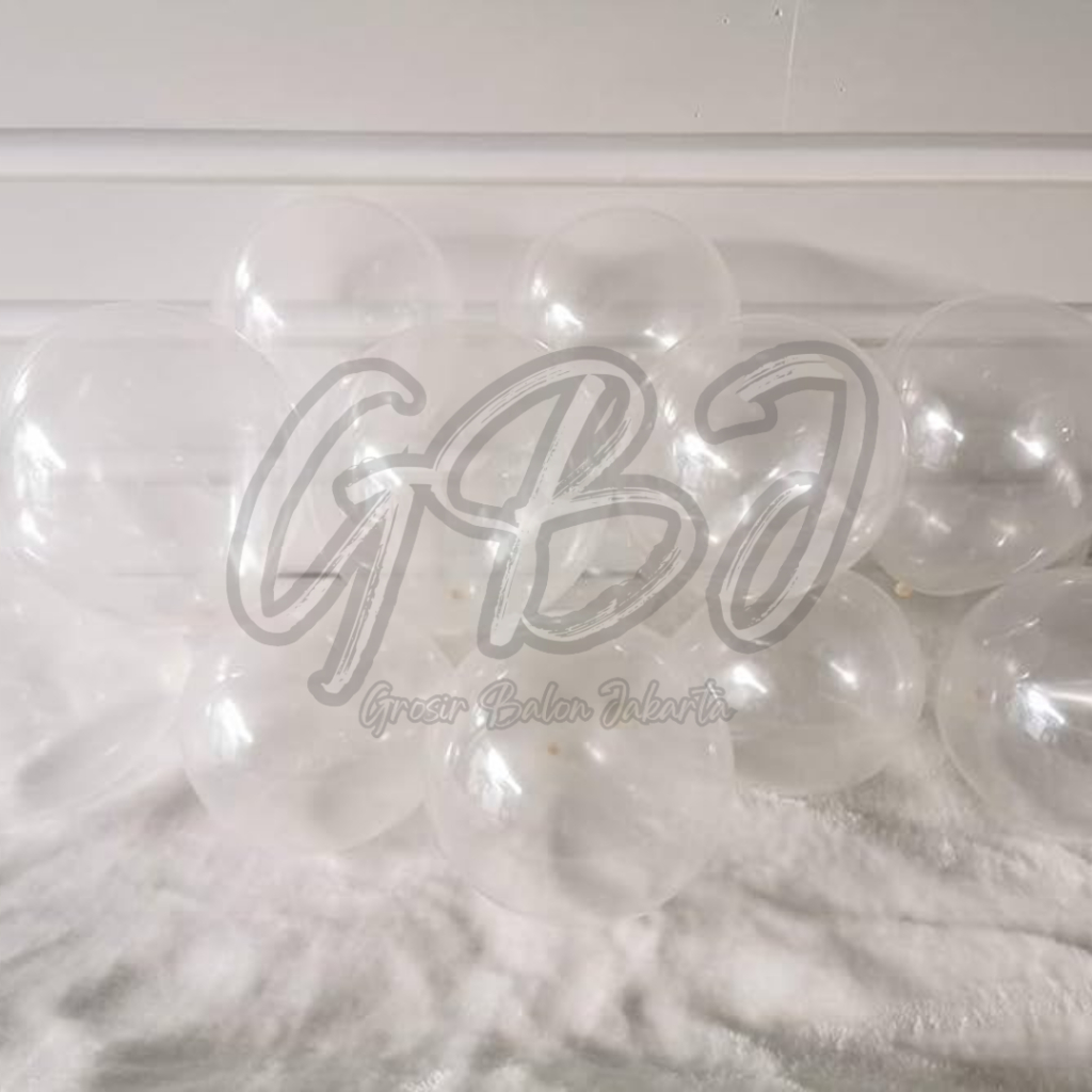 Jual (SATUAN) Balon Transparant Latex / Bening / Clear / Transparan ...
