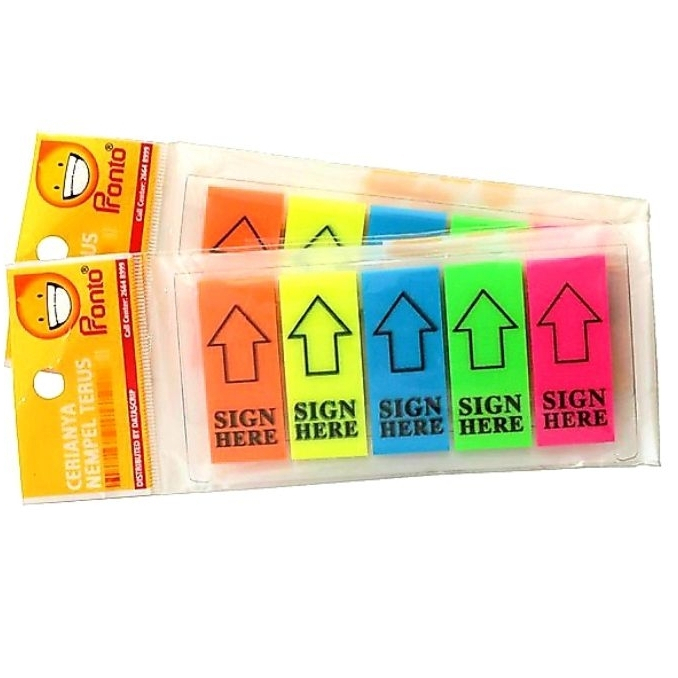 Jual Sticky Notes Pronto Sign Here (bahan plastik) | Shopee Indonesia