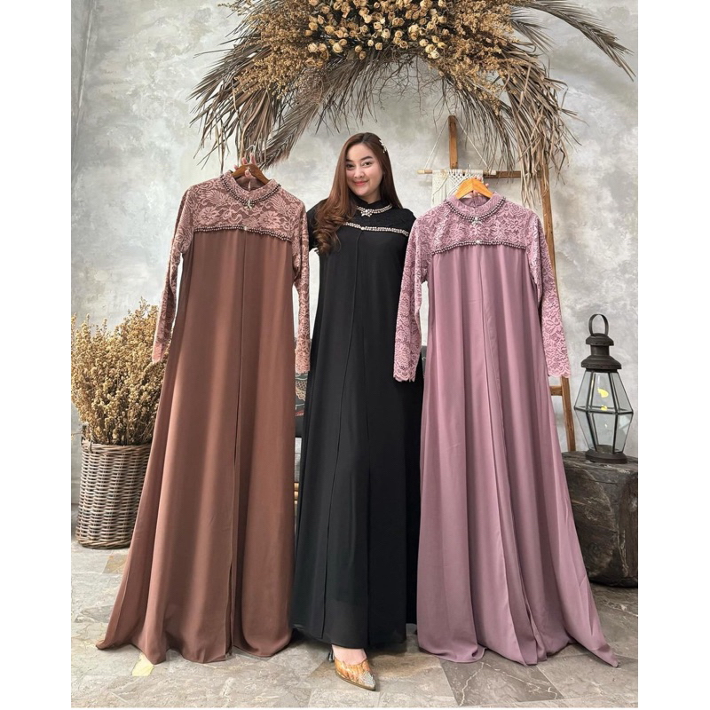 Jual GAMIS DRESS BROKAT MIX PAYET | GAMIS CERUTY | DRESS PESTA MEWAH ...