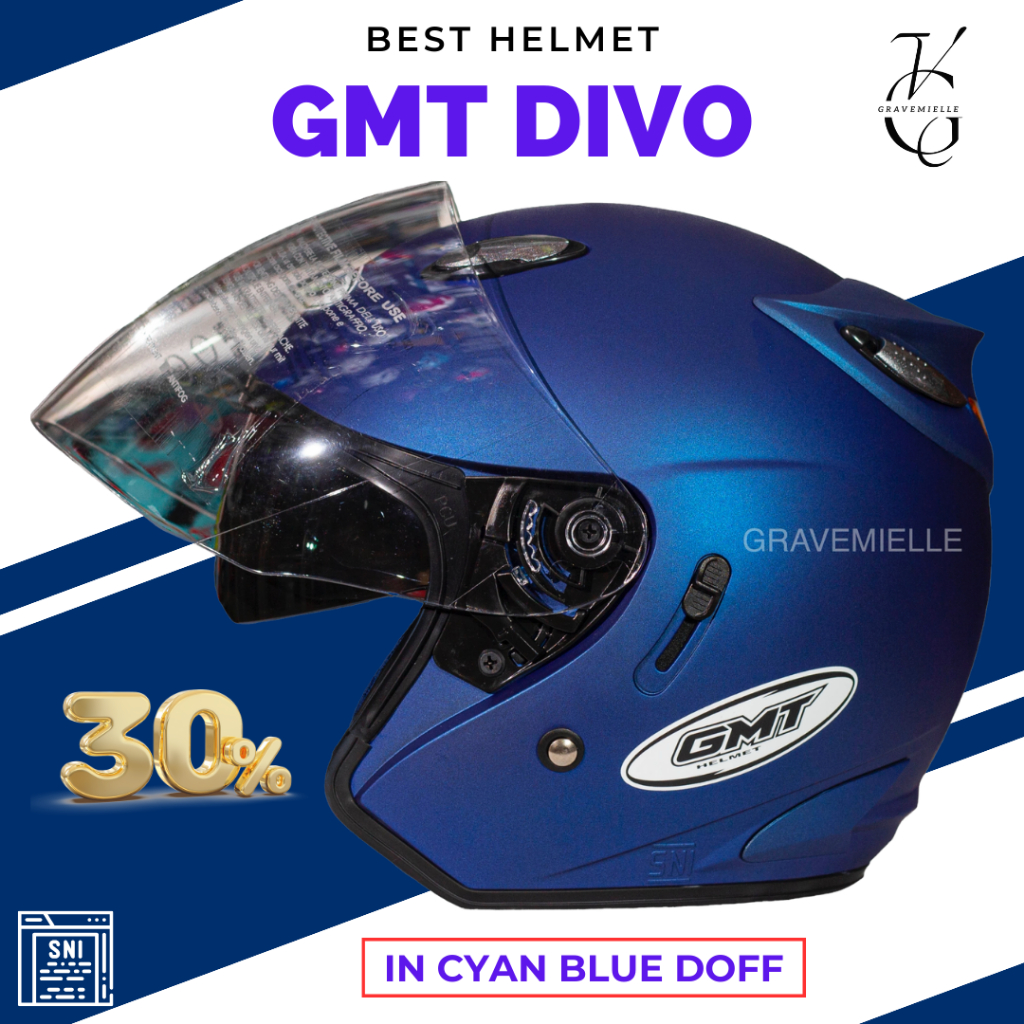 Jual Helm Half Face GMT Original Double Visor Motor SNI Murah Helm Pria ...