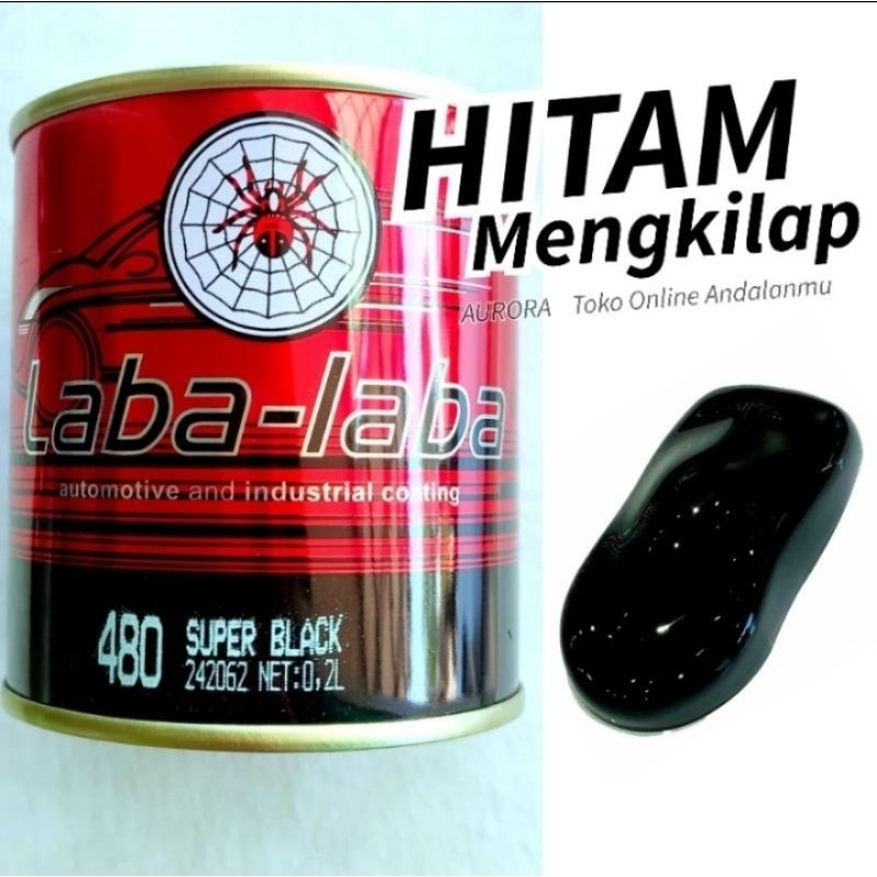Jual Cat SPIDER LABA-LABA 480 Super Black 200ml Hitam Pekat Solid ...