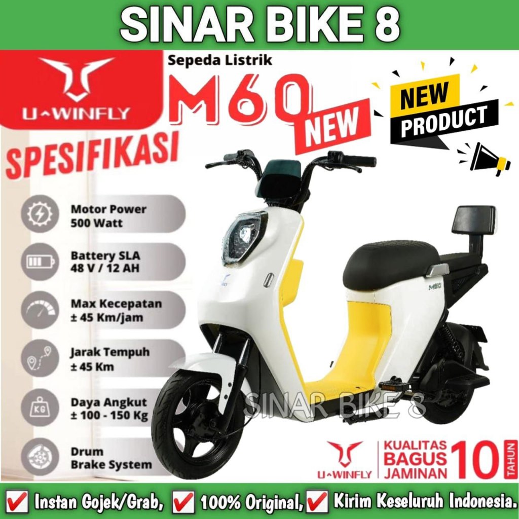 Jual Sepeda Listrik UWINFLY M60 M 60 // Uwinfly M70 M 70 Terbaru 500 ...