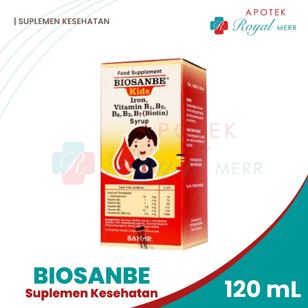 Jual BIOSANBE KIDS SIRUP 120 ML Memenuhi Kebutuhan Zat Besi dan Vitamin ...