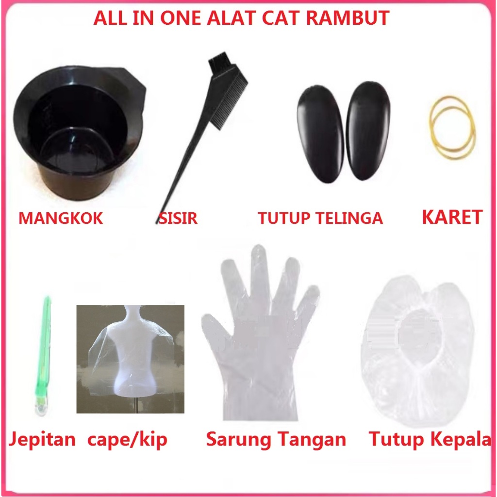 Jual 8Pcs Set Peralatan Tolls Cat Semir Rambut All In ONe Dye Hair ...