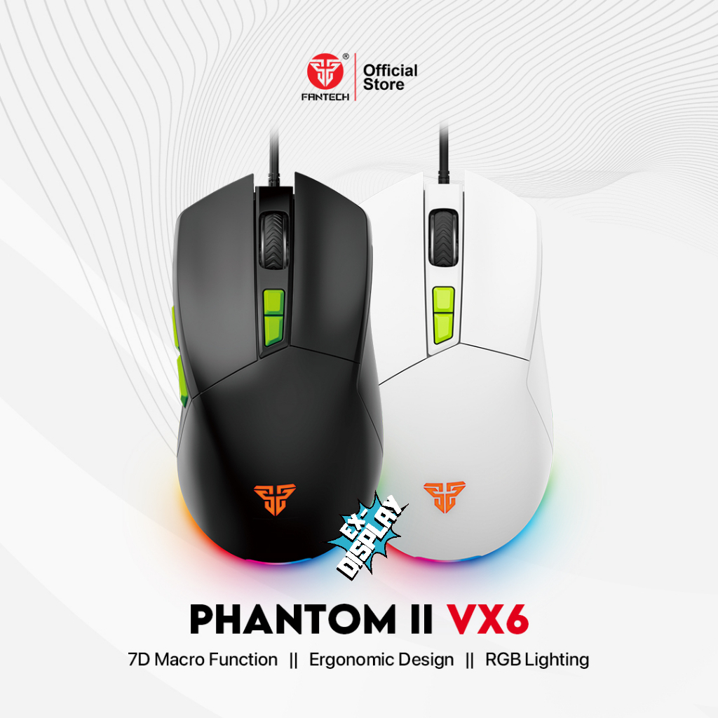 Jual Fantech PHANTOM II VX6 Mouse Gaming Macro RGB Ex Display | Shopee ...