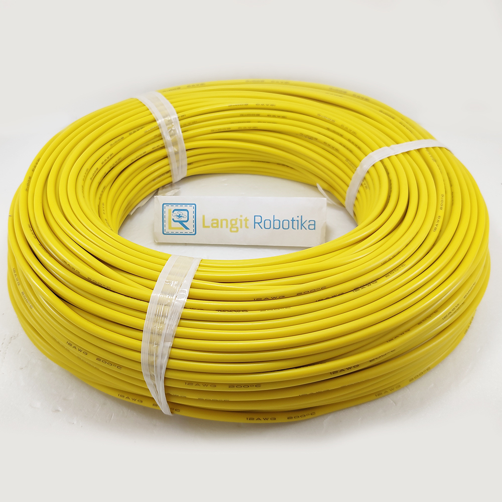 Jual AWG 12 Kabel Silicone AWG12 Cable Silikon Wire Yellow Kuning RC Plane | Shopee Indonesia