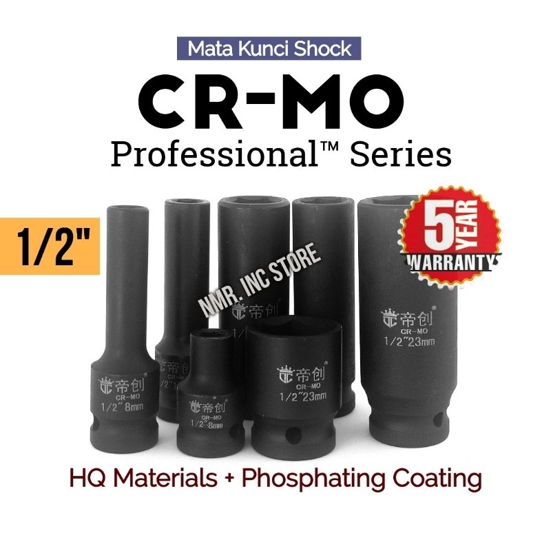 Jual Mata Kunci Shock Impact 1/2 CR-MO Professional Series, Panjang Pendek, Sok, sock, Socket ...