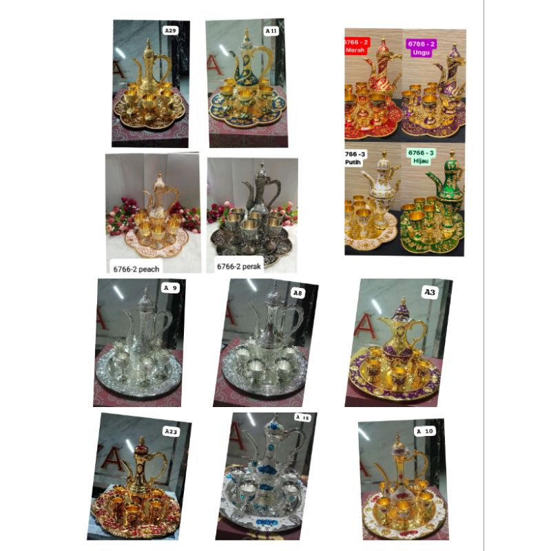 Jual Teko mas arab Aladin set 7/ teko arab aladin bahan logam | Shopee ...