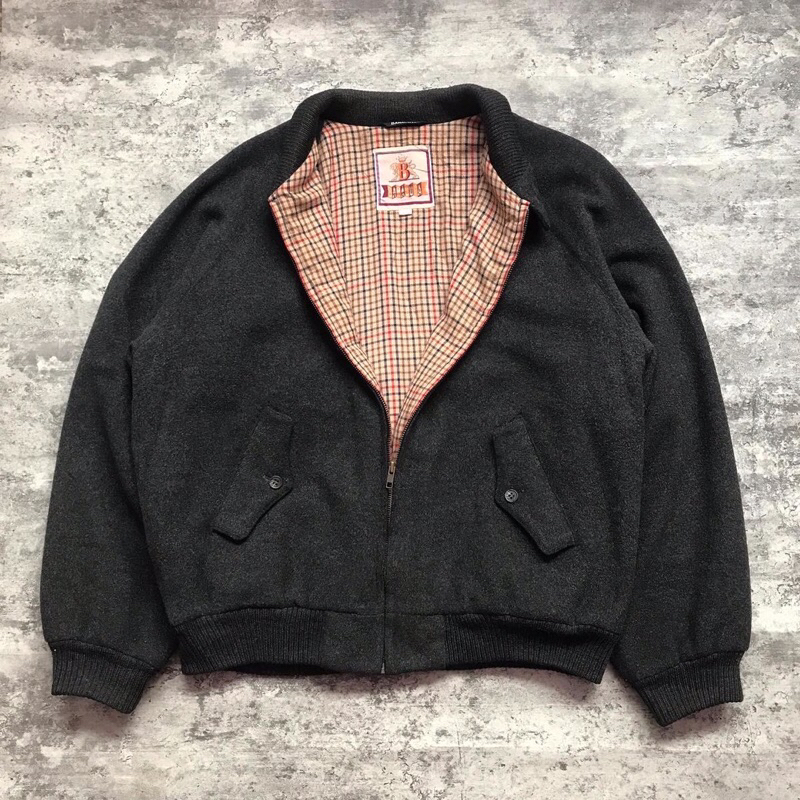 Jual harington wool baracuta G9 melton (charcoal) | Shopee Indonesia