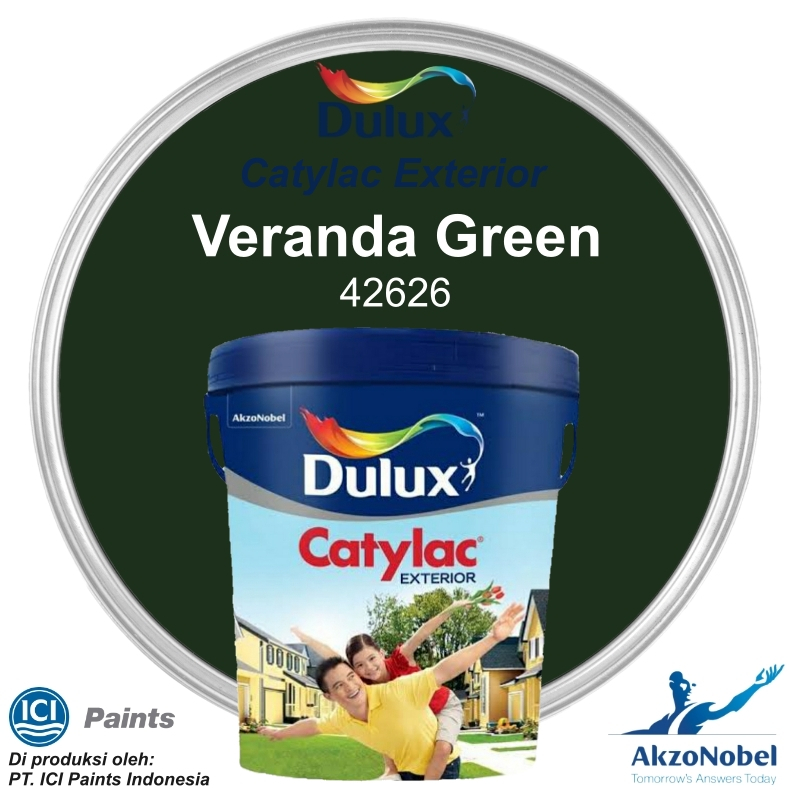 Jual CAT DULUX CATYLAC EXTERIOR 5 KG - VERANDA GREEN 42626 | Shopee ...