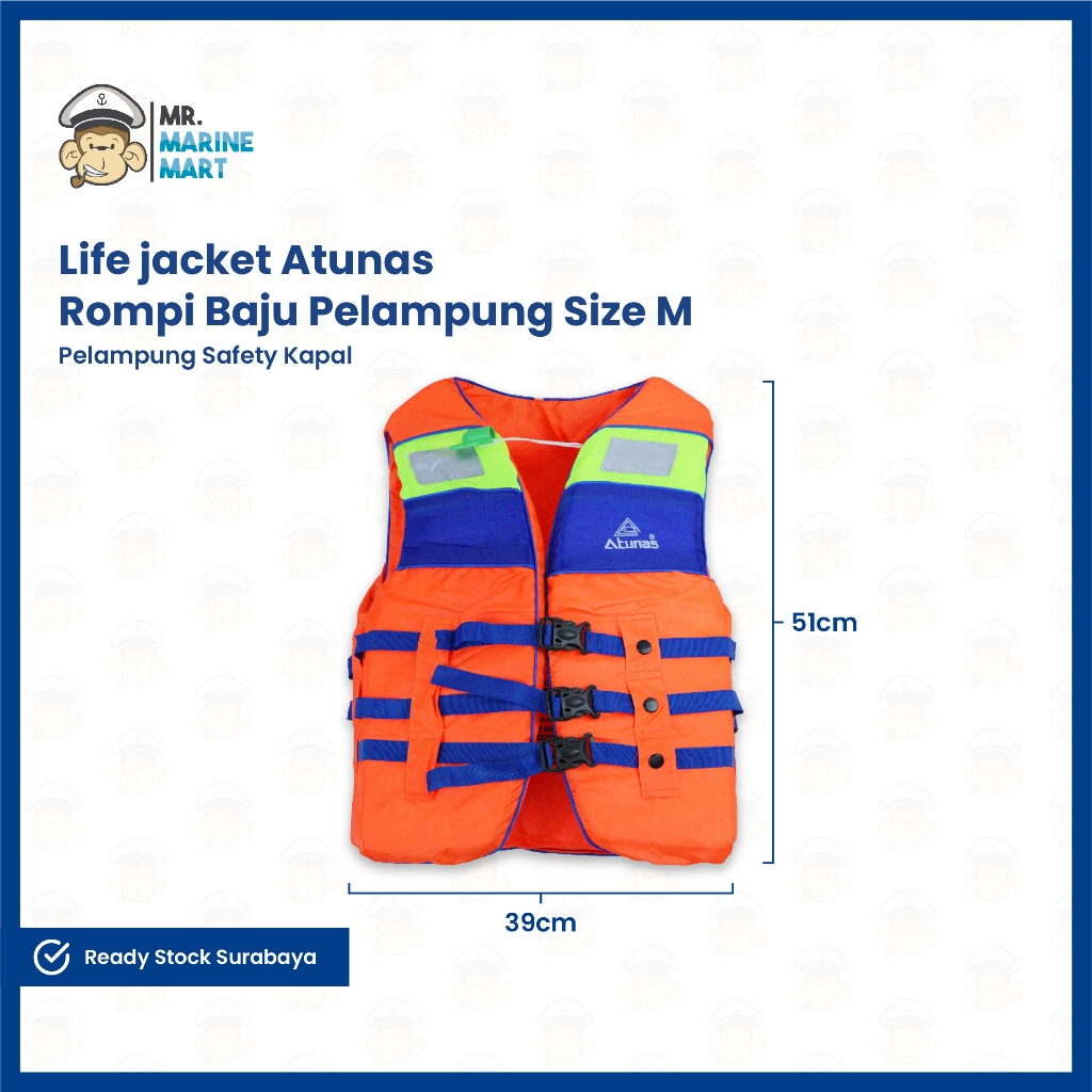 Jual Life jacket Atunas size M Baju Pelampung Atunas size M | Shopee ...