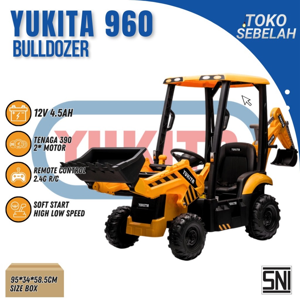 Jual Maenan Anak Truk Garpu Mobil Aki Yukita 960 Forklift BULDOZER 12V ...