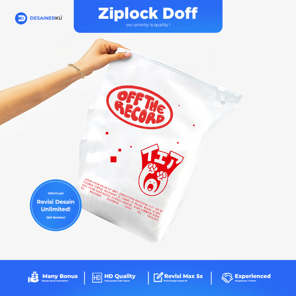 Jual Ziplock Doff (FREE DESIGN) /ziper Bag / zipper bag custom / zipbag ...