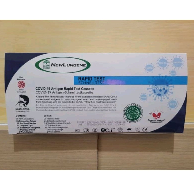 Jual New Lungene Swab Antigen isi 25 Pcs Kemenkes Original | Shopee ...