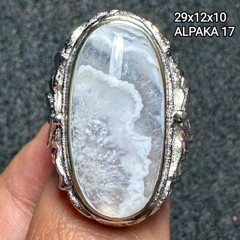 Jual Cincin Batu Akik Natural Snow Ice Baturaja Lafadz (Asli Alam ...