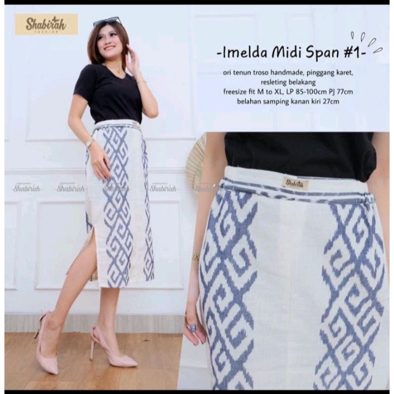 Jual [ READY STOK ] ROK SPAN TENUN ETNIC, ROK KERJA KANTOR MODEL BELAH ...