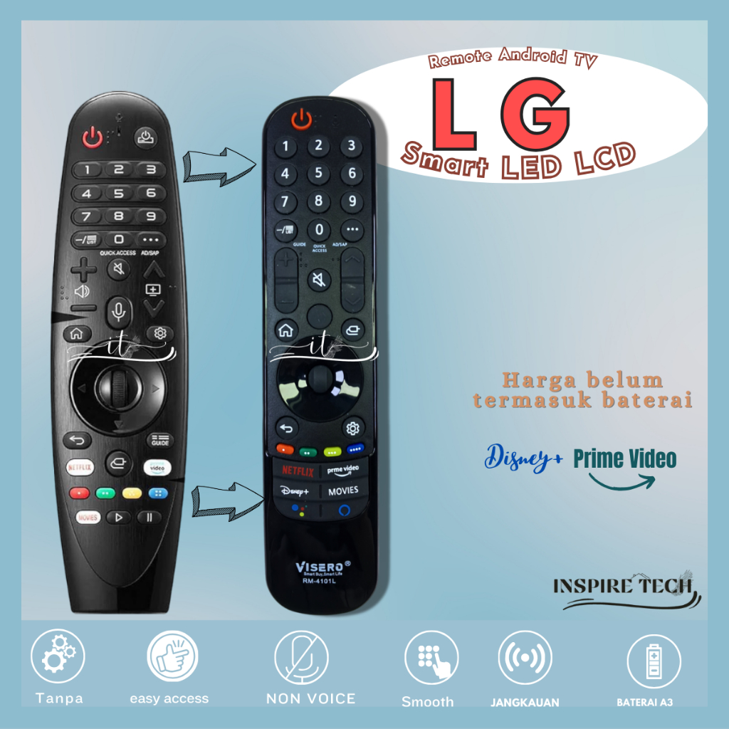 Jual Remot Remote TV LG Smart LED LCD Android Scroll Netflix D*sn*y RM ...