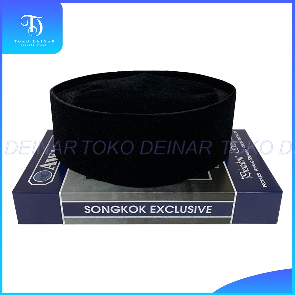 Jual Songkok Hitam AWANG AC & Full AC Tinggi 7 8 9 10 11 Cm Peci Sholat ...