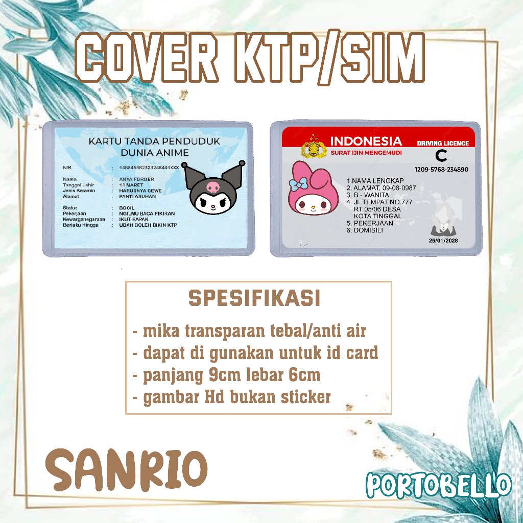 Jual Cover Pelindung Kartu Identitas KTP SIM Kartun Sanrio Kuromi ...