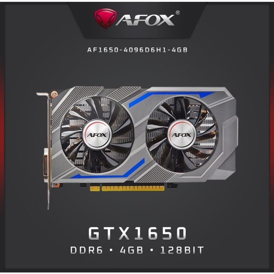 Jual VGA Card Afox Nvidia Geforce GTX 1650 4GB GDDR6 128 Bit DUAL FAN ...