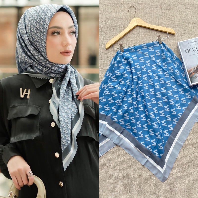 Jual Monogram Pattern Scarf LY Jilbab Voal Branded VH premium Kerudung ...