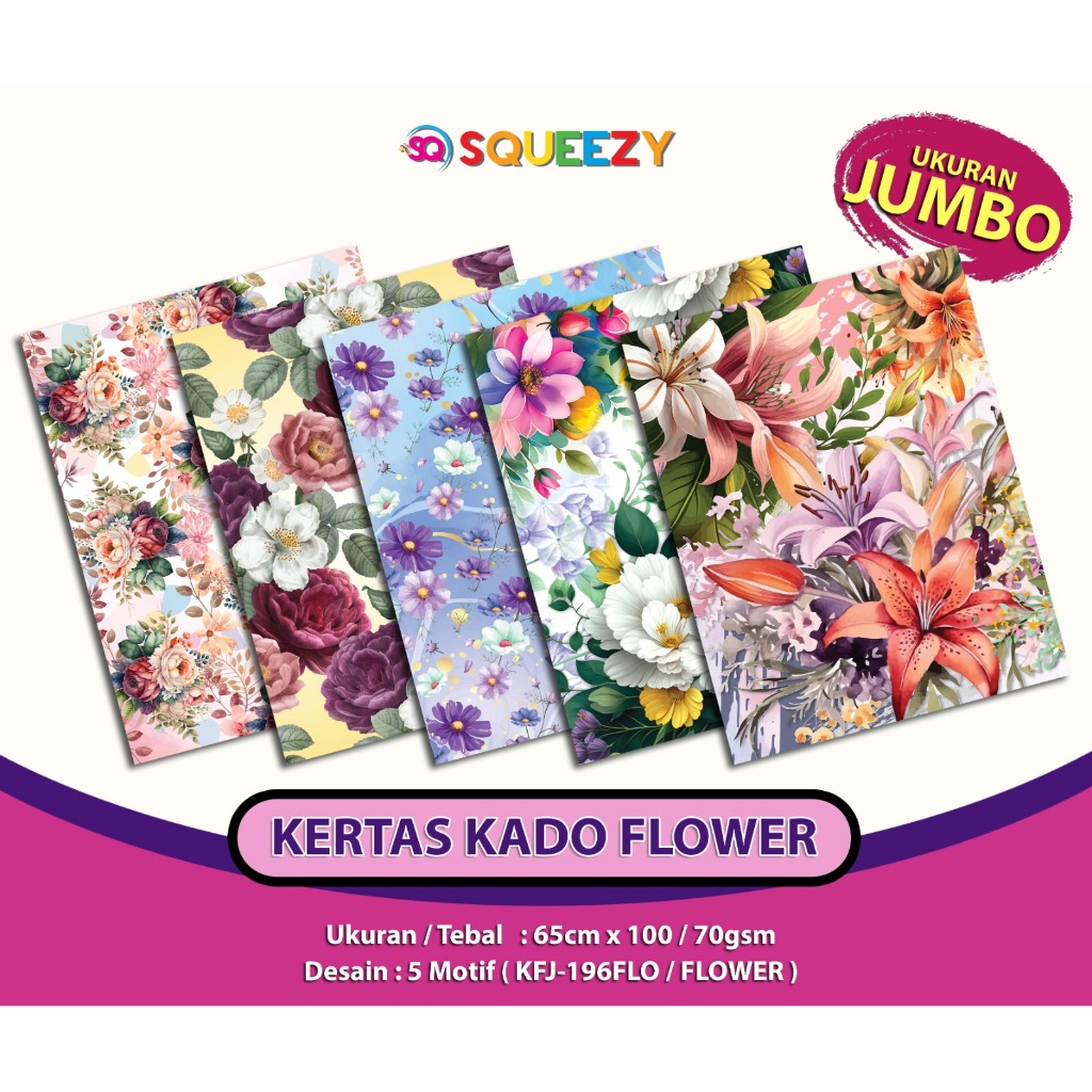 Jual Kertas Kado Squeezy JUMBO isi 50 /Pembungkus kado Jumbo | Shopee ...