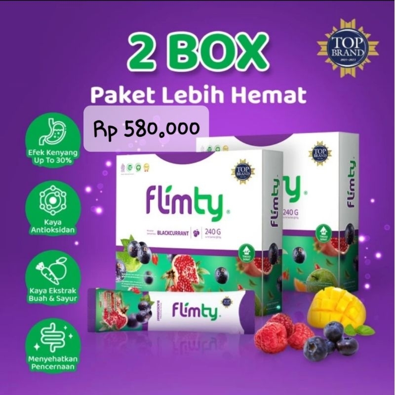 Jual flimty fiber 2 (dua ) box pilihan rasa raspberry /blackcurrant ...