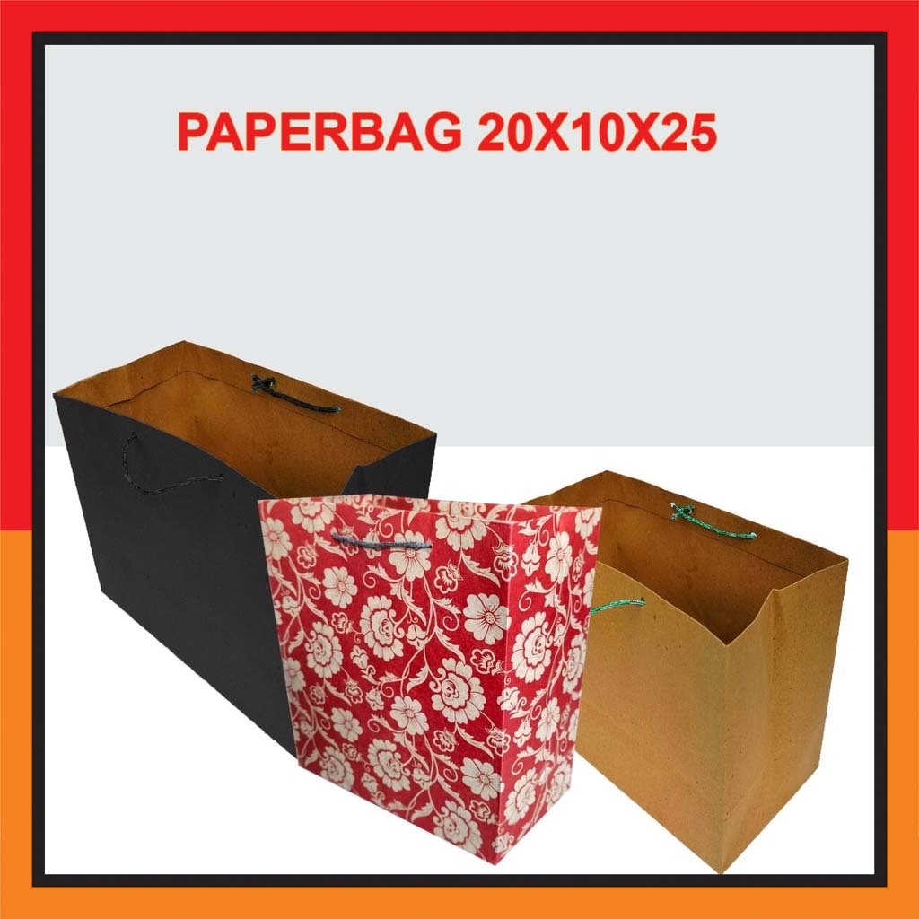 Jual Paper Bag R6 Ukuran 20x10x25 Cm (PAKET 12 PCS) / Tas Kertas / Tas ...