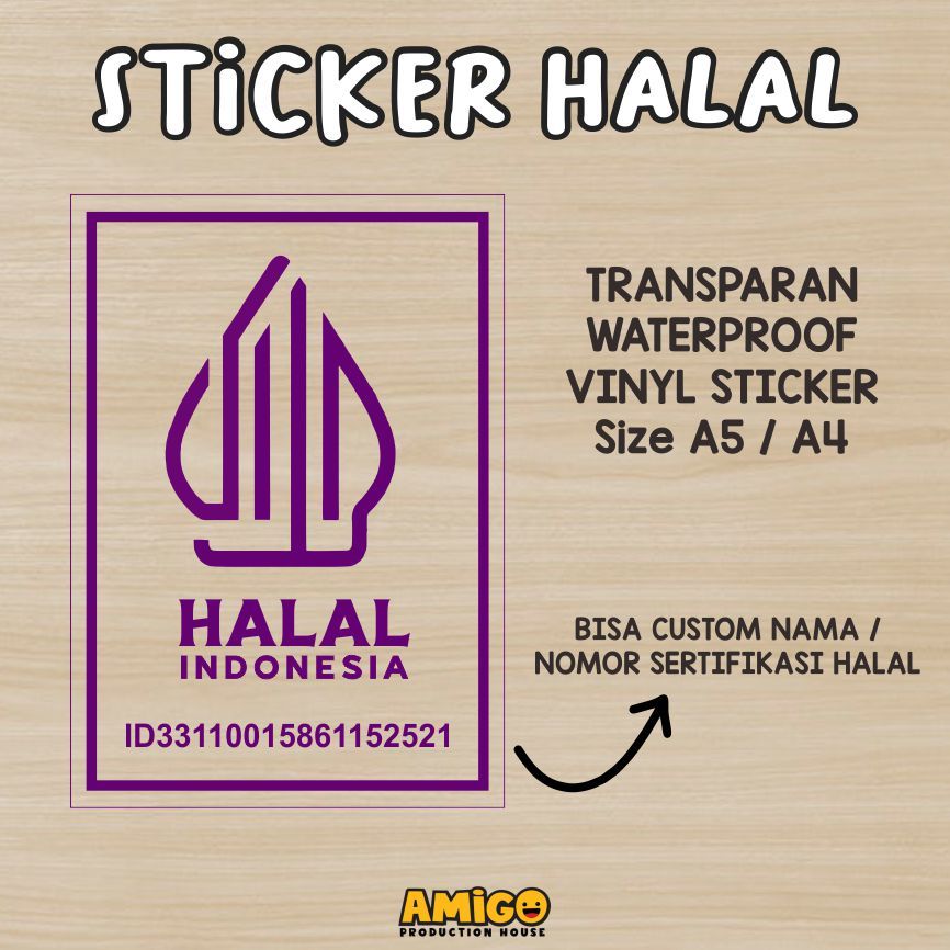 Jual Stiker Halal Sticker vinyl transparan untuk pintu atau tembok ...