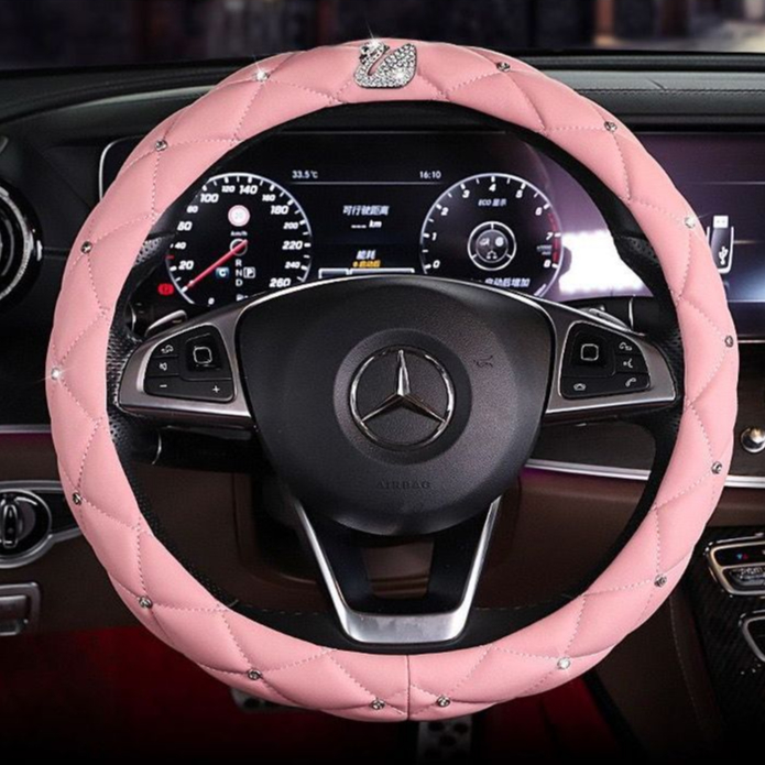 Jual Cover Stir Sarung Stir Mobil Kulit Desain Angsa Mahkota Chanel ...