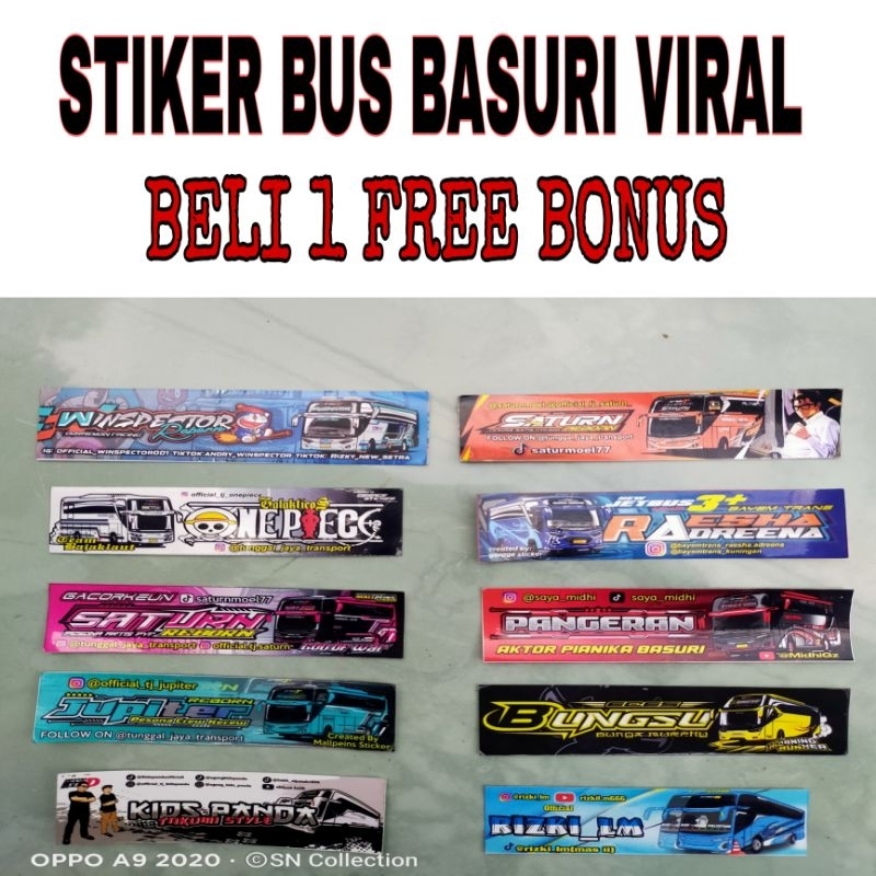 Jual Stiker Tempelan Bus Basuri isi 20 stiker | Shopee Indonesia