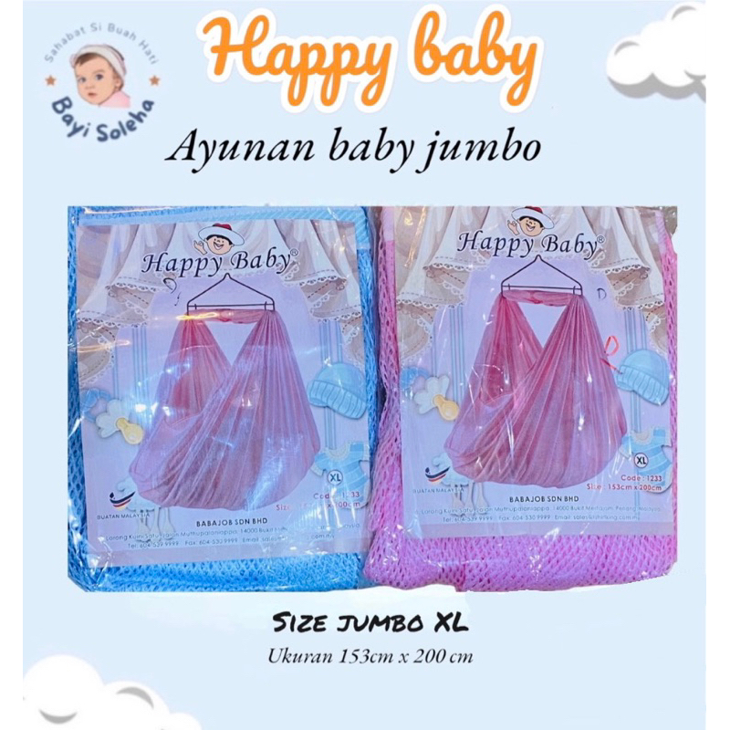 Jual kain ayunan happy baby ukuran jumbo XL dan memakai penutup kepala ...