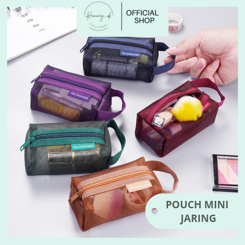 Jual HOMMEY ID - TAS MAKEUP JARING MINI TRANSPARANT | DOMPET NILON ...