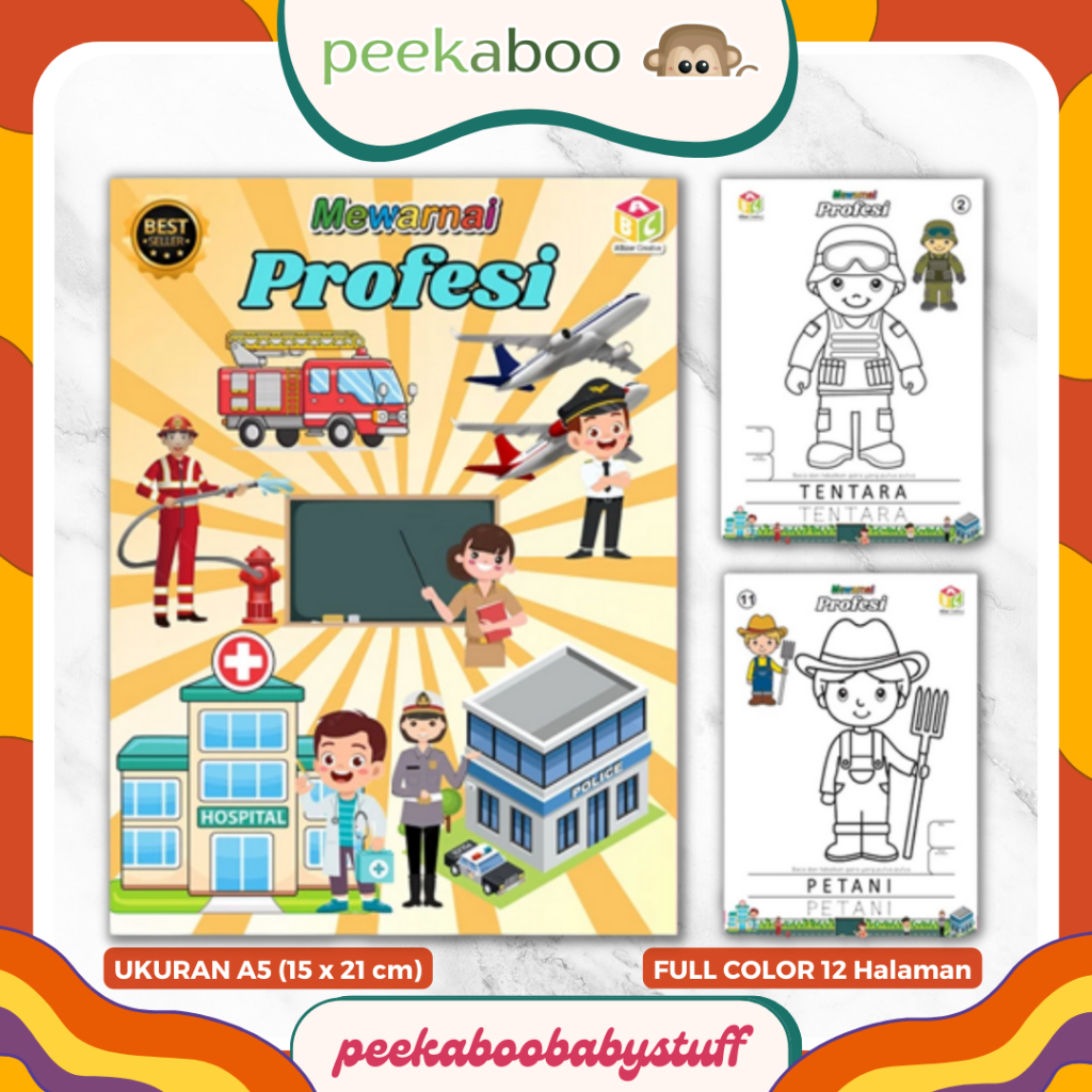 Jual BUKU MEWARNAI FULL COLOUR (FC) A5 - PROFESI - FC || BUKU WARNA ...