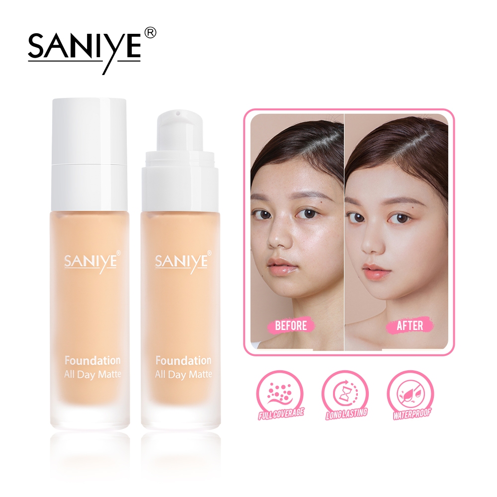 Jual SANIYE Liquid Matte Foundation (Big Sale Buy 1 Get 1) Tahan Lama ...