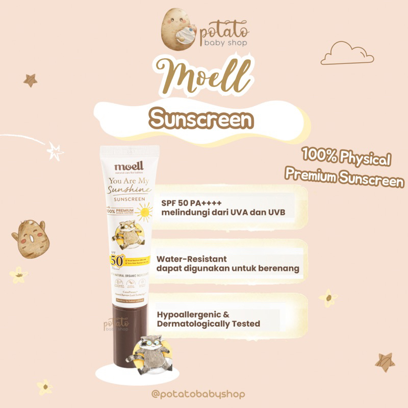 Jual Moell - Physical Sunscreen Anak & Bayi SPF 50+ (PA++++) - Extra ...