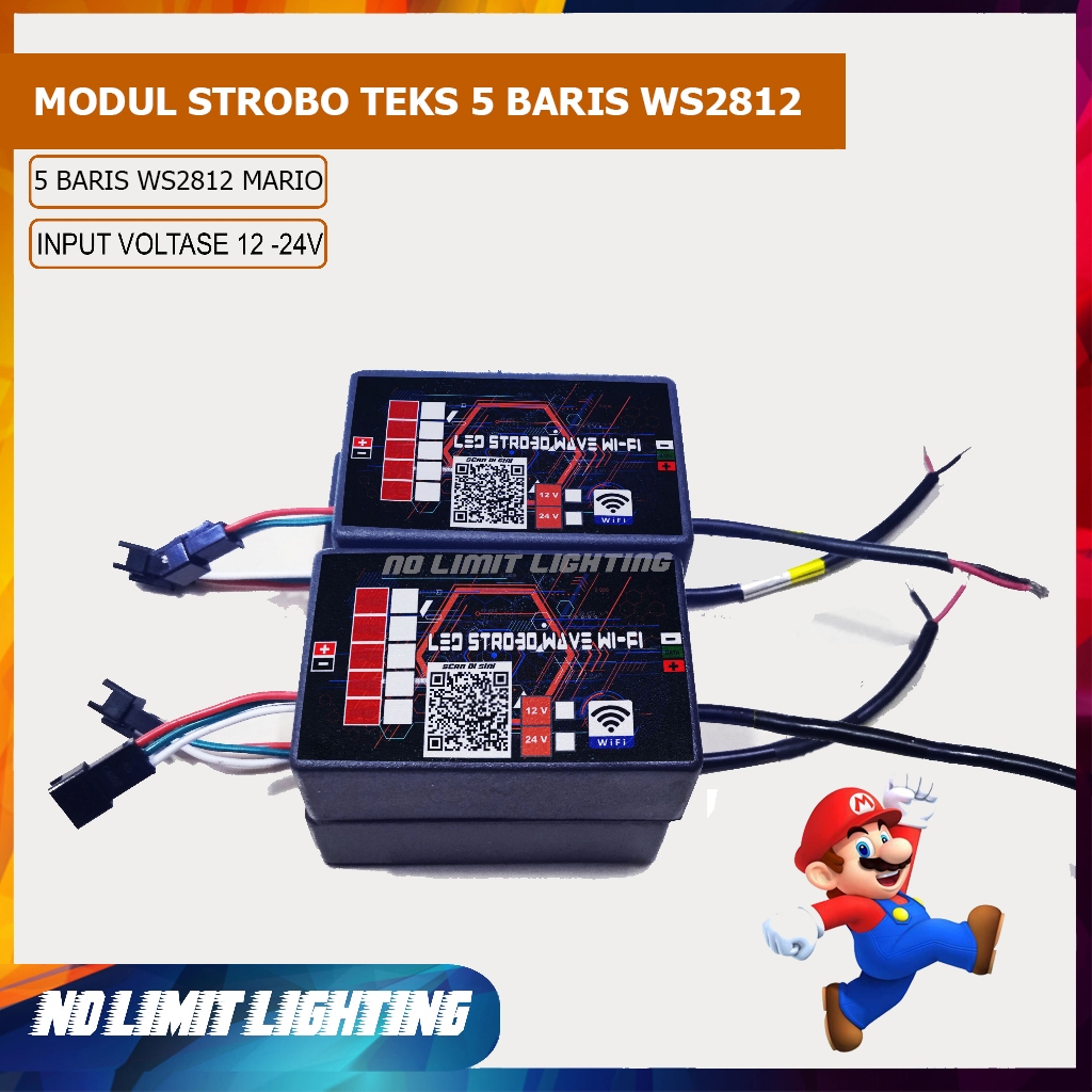 Jual Modul Led Strobo Wave 5 Baris Teks Wi Fi Ws2812b Zigzag Animasi