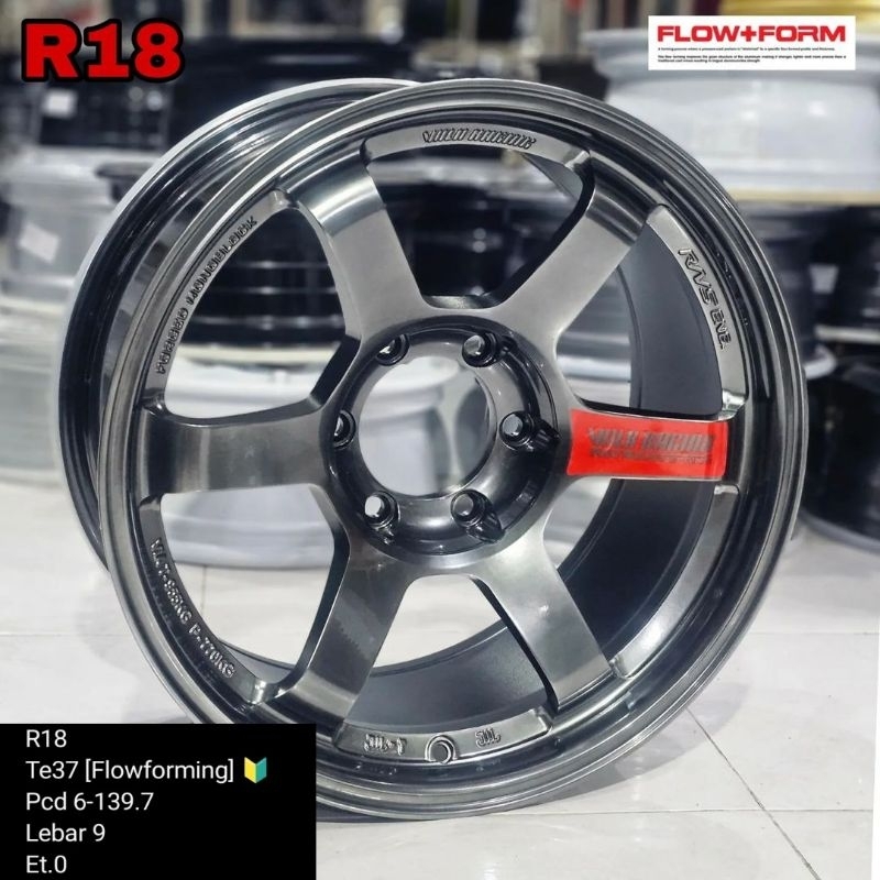 Jual velg volk rays te37 fortuner ring 18 lebar 9 et0 untuk pajero hillux strada triton mux ...