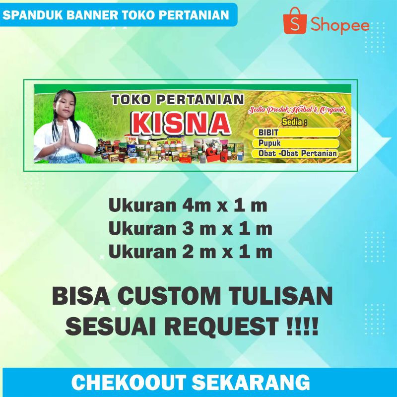 Jual CETAK BANNER SPANDUK TOKO PERTANIAN 4 METER X 1 METER | Shopee ...