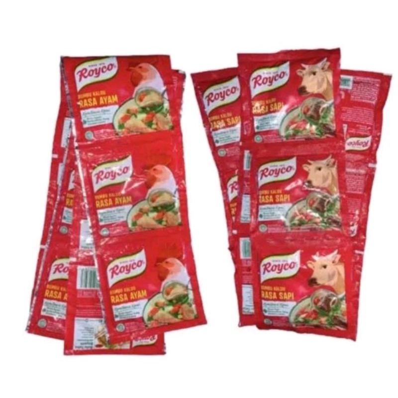 Jual ROYCO 8G BUMBU KALDU RASA AYAM DAN SAPI 1 RENTENG ISI 12 PCS ...