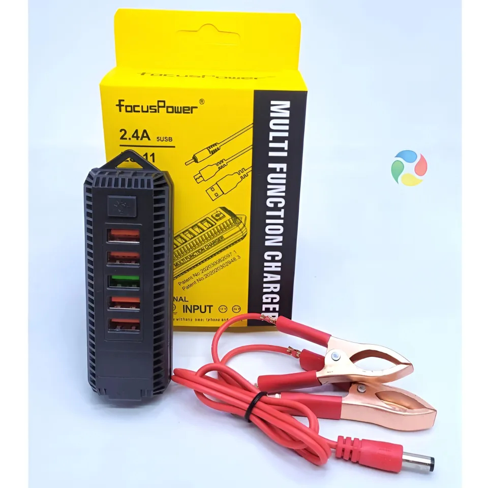 Jual CHARGER HP KE AKI 12VOLT 5 USB CAS HP FLECO ZS-11 Micro USB dan N90 - CAS CASAN AKI 5 PORT ...