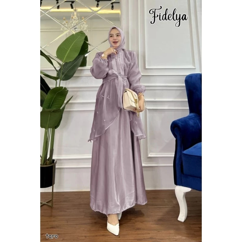 Jual Fidelya Dress satu Set Inner Dan Outer Queenbee Fashion Gamis ...