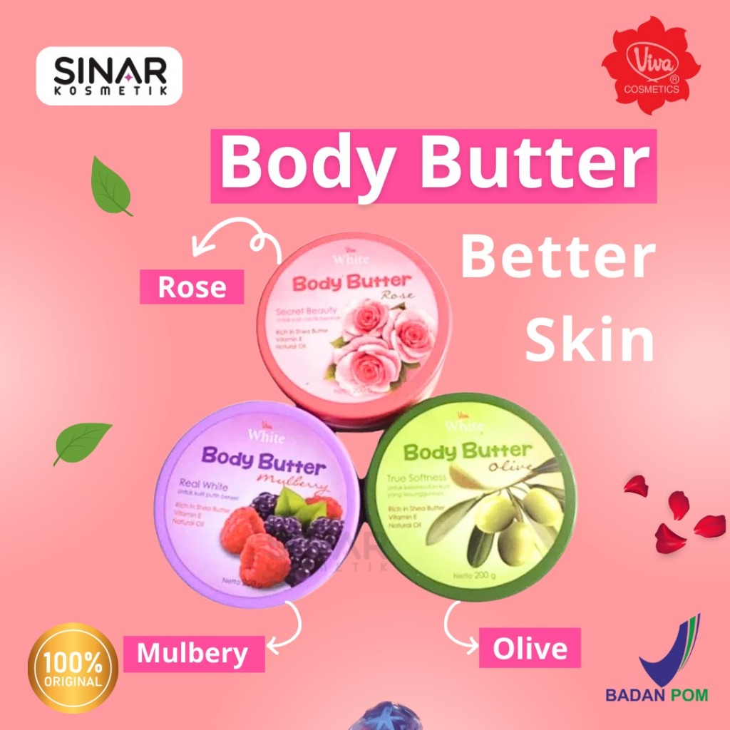 Jual Viva Body Butter 200 gr | Mulberry | Olive | Rose | Shopee Indonesia
