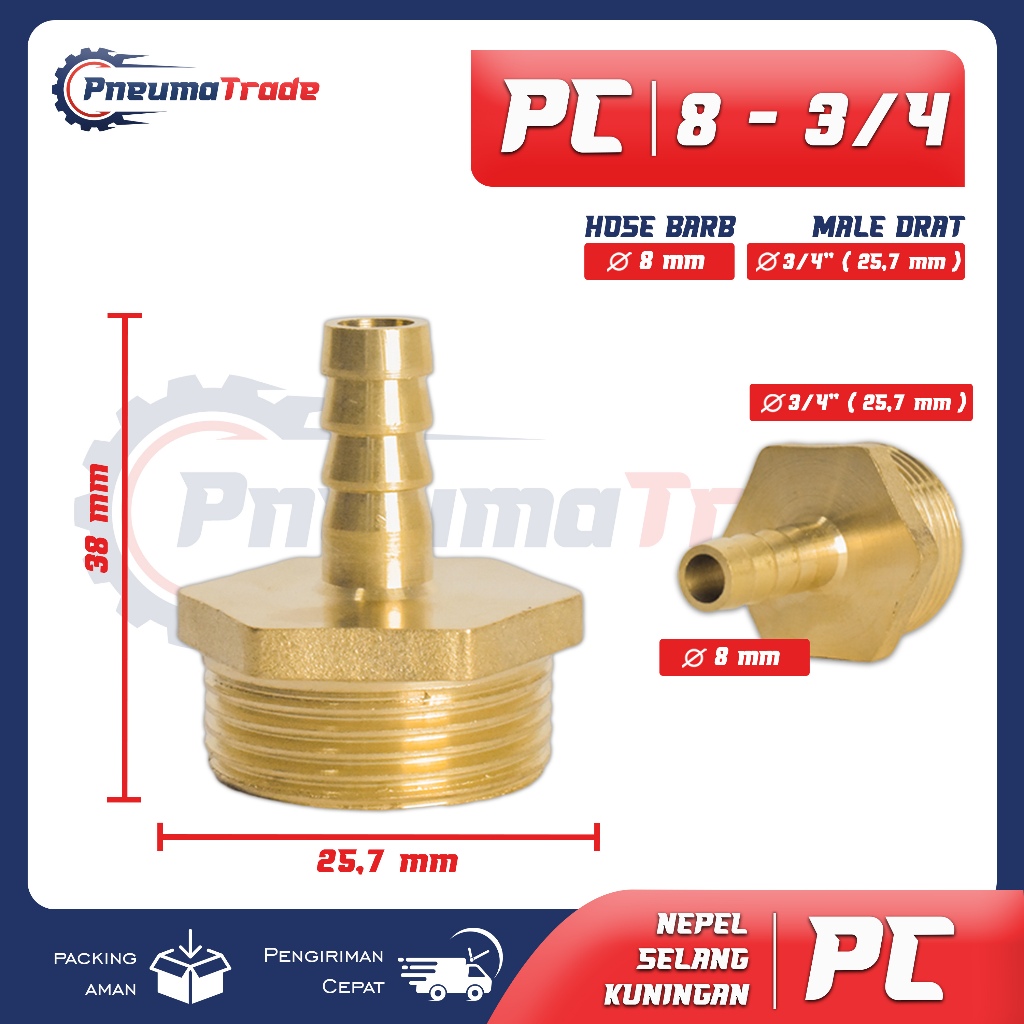 Jual Hose nepel / nepel selang Kuningan Drat Male PC | Shopee Indonesia