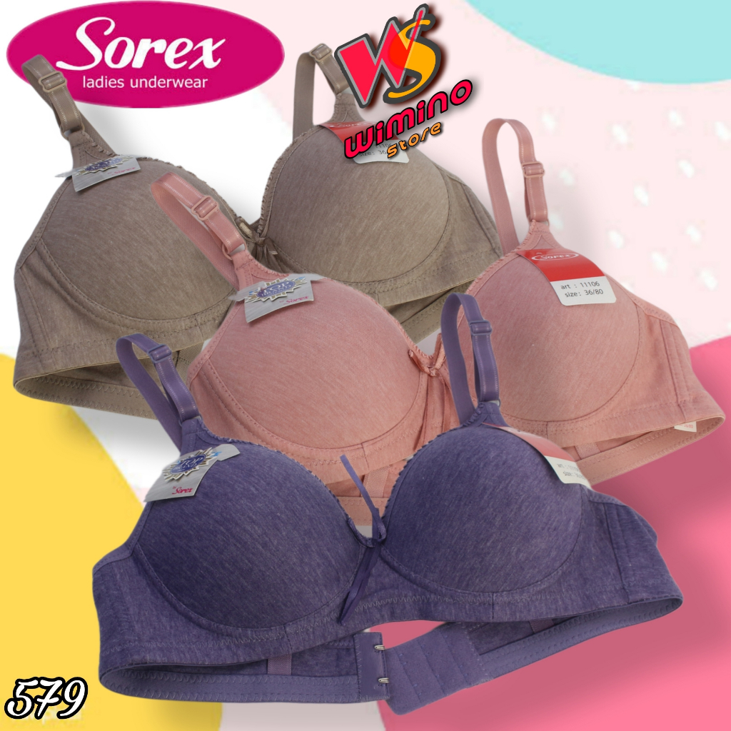 Jual W579 (1 - 3 Pcs) Sorex Bra Sorex Busa Tanpa Kawat Cup B Size 34-40 ...