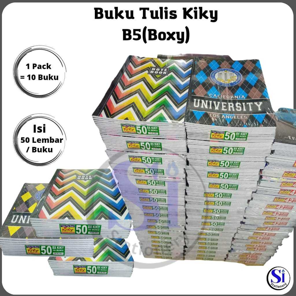 Jual Buku Tulis Kiky B5 Boxy 50 Lembar 1 Pack Isi 10 Pcs | Shopee Indonesia
