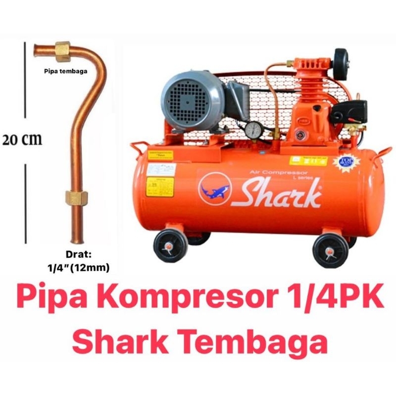 Jual discharge pipe shark 1/4pk pipa tanda tanya kompresor shark 1/4pk ...