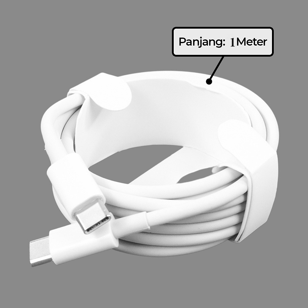 Jual Kabel Data Type-C to Type-C 65W Fast Charging warna White ...