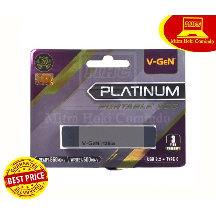 Jual SSD EXTERNAL VGEN 128GB PORTABLE VGEN PLATINUM 128GB USB 3.1 TYPE C | Shopee Indonesia