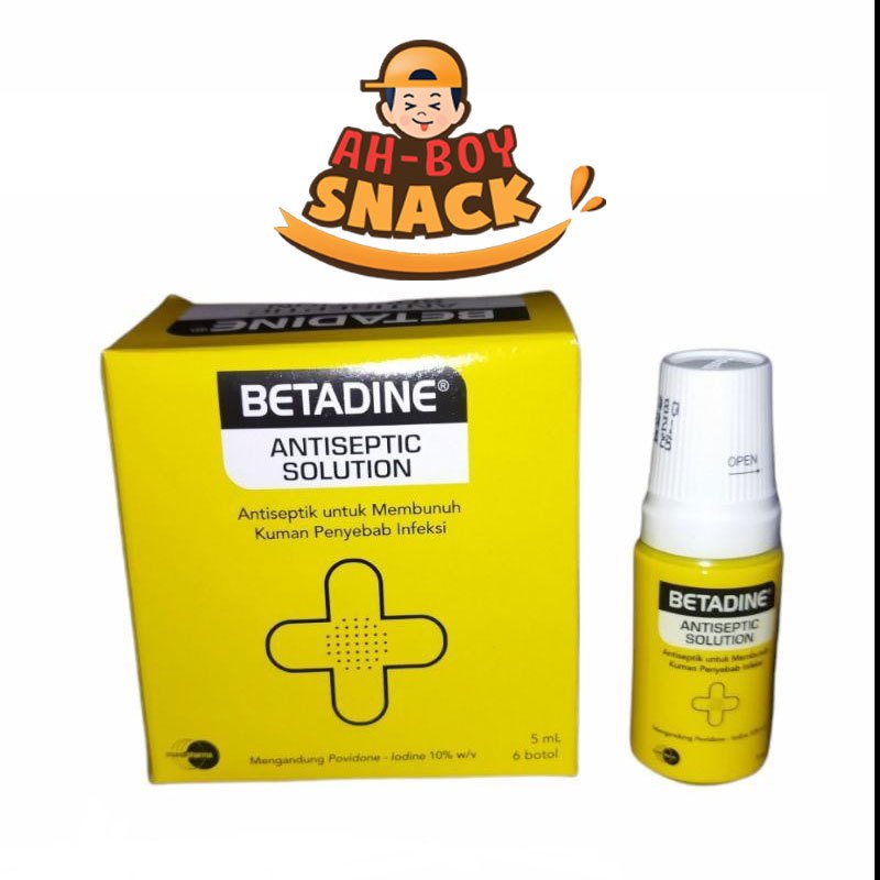Jual BETADINE ANTISEPTIC SOLUCTION PER BOX ISI ( 6 BTL X 5ML ...
